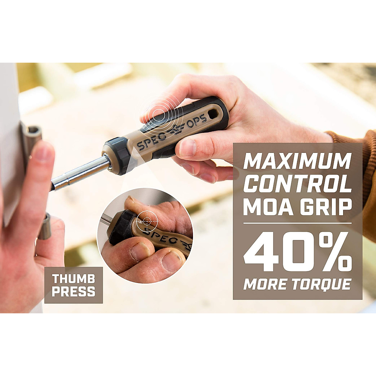 Spec Ops Tools Multi-Bit Screwdriver, 6-in-1, Magnetized Double-Sided Bits, Cr-Mo Steel Shaft, 3% Donated to Veterans