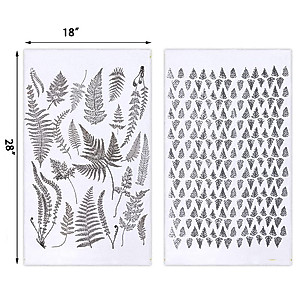 Fern Fronds Pattern Kitchen Dish Towel 18 x 28 Inch, Seasonal Spring Summer Botanical Tea Towels Dish Cloth for Cooking Baking Set of 2