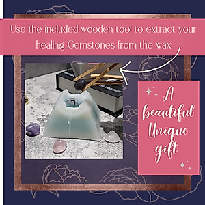 Fifi Peony Gemstone Candles- Surprise Hidden Crystals Embedded in a Stunning Pyramid Canlde. Scented with Fruity Lychee and Lime.