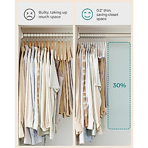 SONGMICS 50-Pack Coat Hangers and 30-Pack Pants Hangers Bundle, Velvet Hangers, Non-Slip Clothes Hangers, Velvet Hangers with Adjustable Clips, White and Light Pink UCRF029W05 and UCRF012W02
