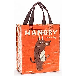 Blue Q Handy Tote ~ Hangry. Reusable lunch bag, little tote, gift bag, sturdy and easy to clean, made from 95% recycled material, 10"h x 8.5"w x 4.5"d