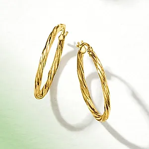 Ross-Simons Italian 14kt Yellow Gold Twisted Hoop Earrings