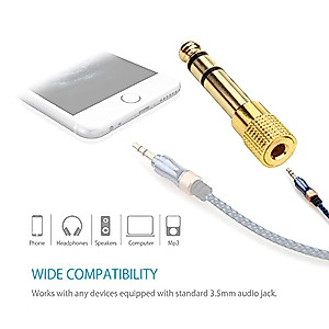 NANYI 4PCS 1/4'' to (1/8'') 3.5mm Stereo Headphone Adapters for Audio Connector, 3.5mm Female to 6.35mm Male Jack Plug Stereo Adapter for Headphone Adapte