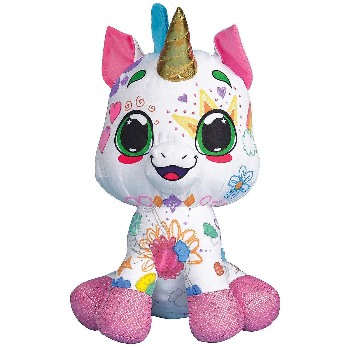Crayola 12" Deluxe Color ’N Plush Unicorn - Draw, Wash Reuse