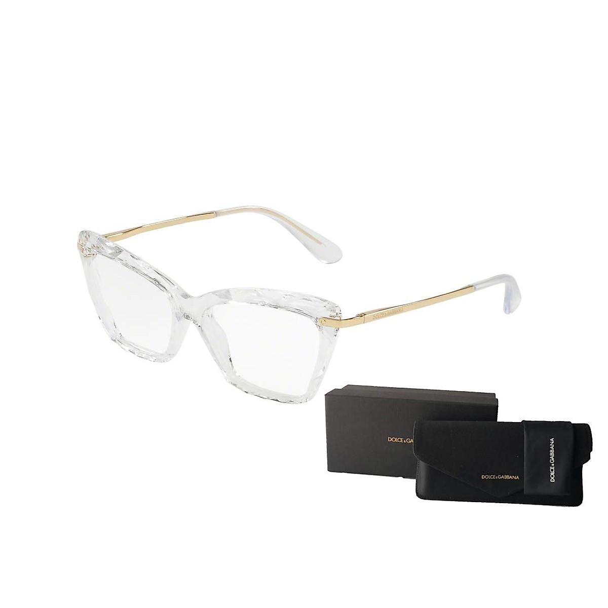 Dolce & Gabbana DG5025 3133 53M Crystal Cateye Eyeglasses For Women+ BUNDLE with Designer iWear Eyewear Kit