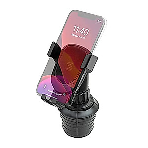 Scosche GHCUPM-SP1 GravityDrop Cup Phone Holder Mount with Phone Weight Triggered Adjustable Arms, Universal for Most Vehicle Cup Holders, Black