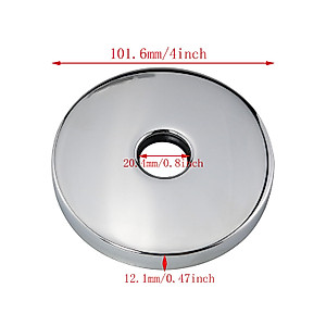DGBRSM 4'' Oversized Shower Arm Flange Universal Replacement Escutcheon Cover Plate Extra Large Round Escutcheon Cover Plate for Shower Head Arm, Chrome