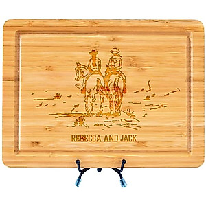 Cowboy Cutting Board, Cowboy and Cowgirl Board, Horse Cutting Board, Horse Decor gift, Western Decor Gift, Horse Lover Gift, Equestrian Gift