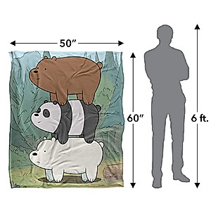 We Bare Bears Bear Stack Officially Licensed Silky Touch Super Soft Throw Blanket 50" x 60"