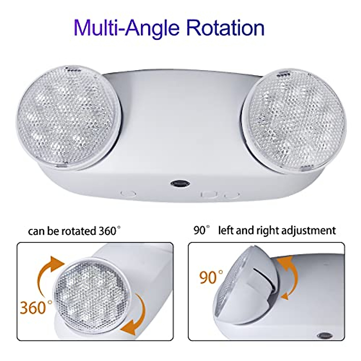 CM MZY Emergency Lights with Battery Backup,Commercial Emergency Light,Two Adjustable LED Light Head Emergency Lighting Fixtures,120-277V AC, UL Certified (2PCS)