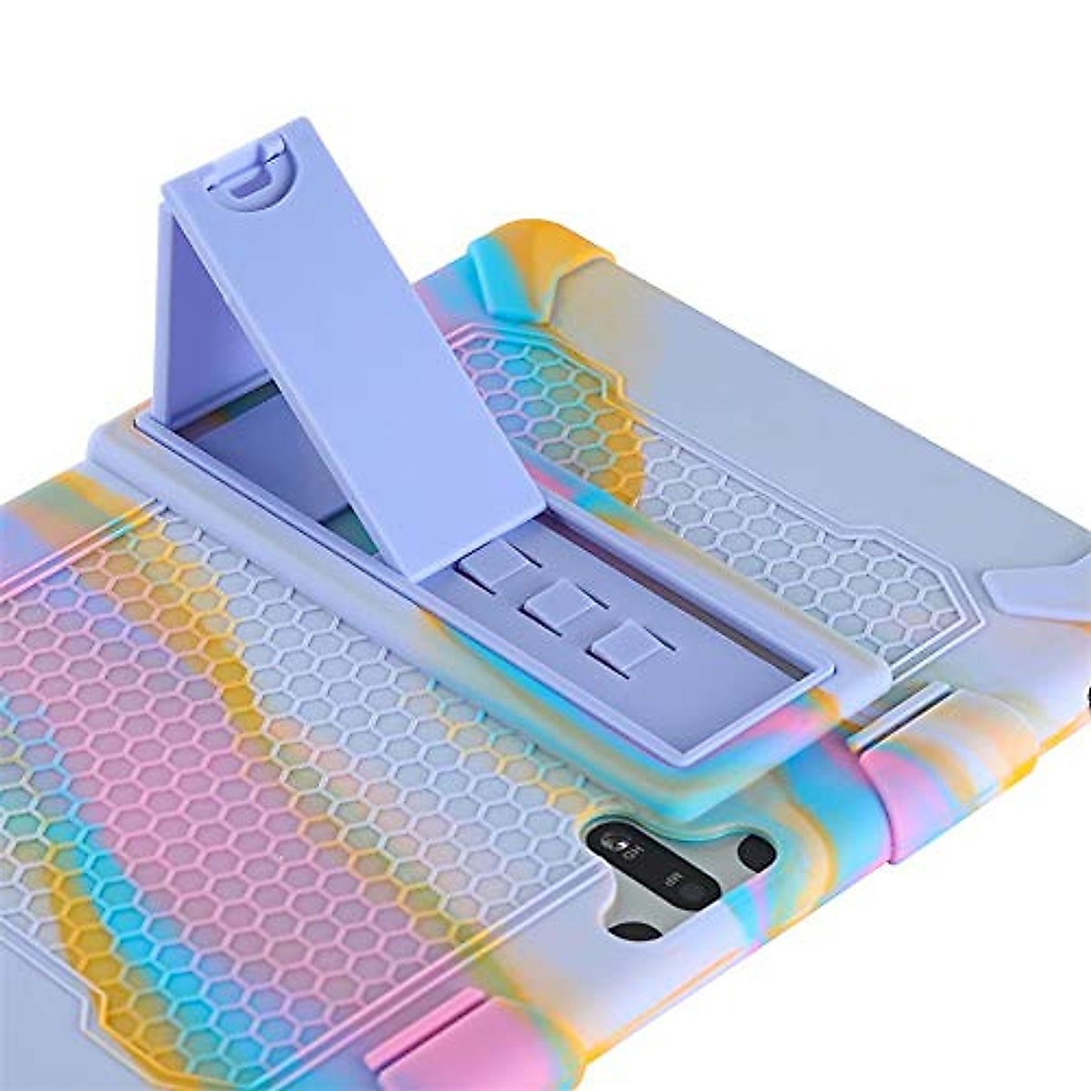 HLWQ Case for MEBERRY M7 Tablet 10 Inch/AOYODKG A22 10/Pavoma 10 G3/Llltrade 10, Anti-Slip Soft Silicone Case with Stand (Purple Rose)