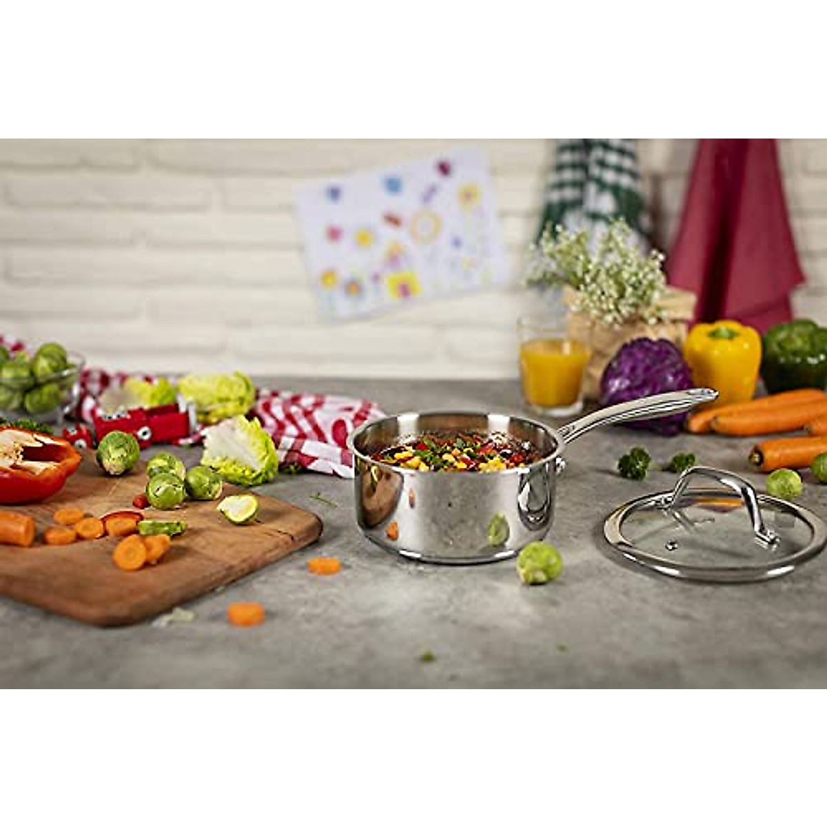 KUHN RIKON Allround 2-Piece Casserole Pot and Saucepan Set, Stainless Steel