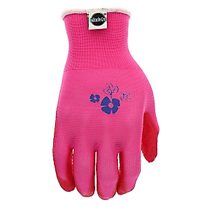 Miracle-Gro MG37168 Lightweight Slip Resistant Gloves - [1 Pair] X-Small Latex Dipped Gardening Gloves, Latex Coated Palm and Stretch Knit