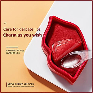 20Pcs Moisturizing Restores Moisture Lip Mask for Dry Lips and Lip Lines Overnight Lip Care, Gel Treatment Plumping ​Lips Mask (Red)