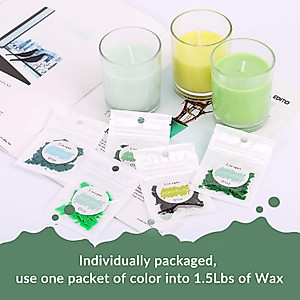 Color Candle Making Dye Kit, 24 Coloring Chips for Paraffin and Soy Wax Base Molds, Bright, Easy Melting and Mixing Colored Flakes, Non-Toxic DIY and Homemade Craft Supplies , 0.1oz Per Bag