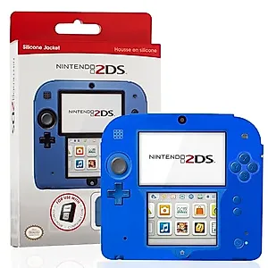 PdP Silicone Protective Case Compatible with Nintendo 2DS – Non-Slip Textured Grip Nintendo 2DS Case – Full Front and Back Protection 2DS Non-Screen Protector – Cute and Modern Colors (Blue)