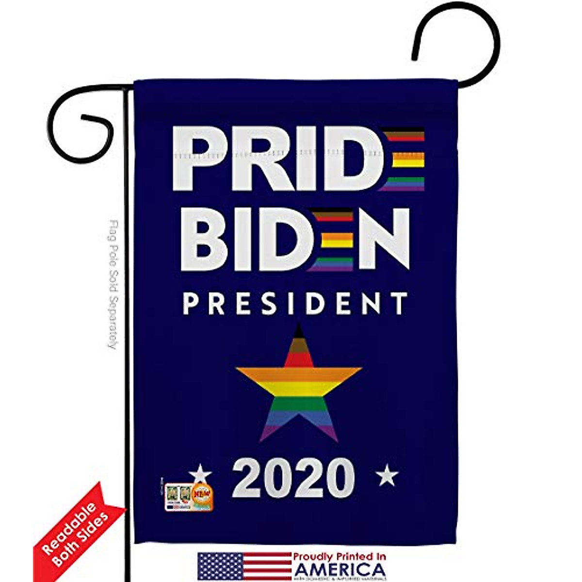 Joe Biden Flag 2020 Pride President Garden Flag 2pcs Pack Patriotic Vote Election United State American House Decoration Banner Small Yard Gift Double-Sided, 13"x 18.5", Thick Fabric