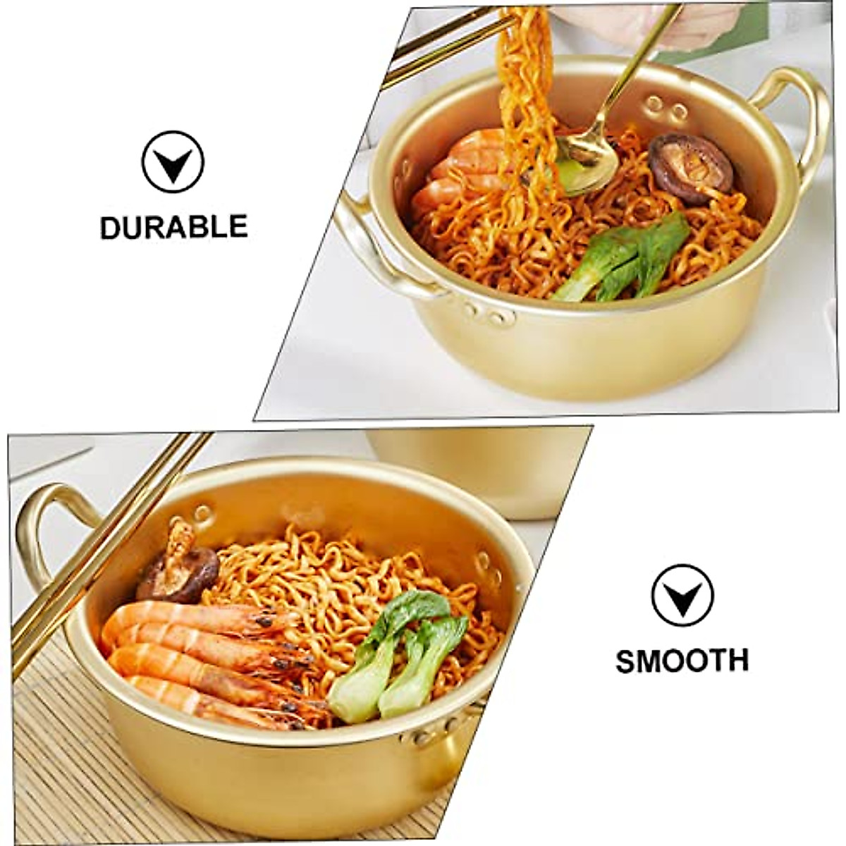 YARNOW 2 Pcs Korean Instant Noodle Pot Japanese Noodles Ramen Ceramic Frying Pan with Lid Steamer Cookware Deep Saucepan Korean Pots for Cooking Aluminum Pot Kitchen Pan Ramen Pot Candy