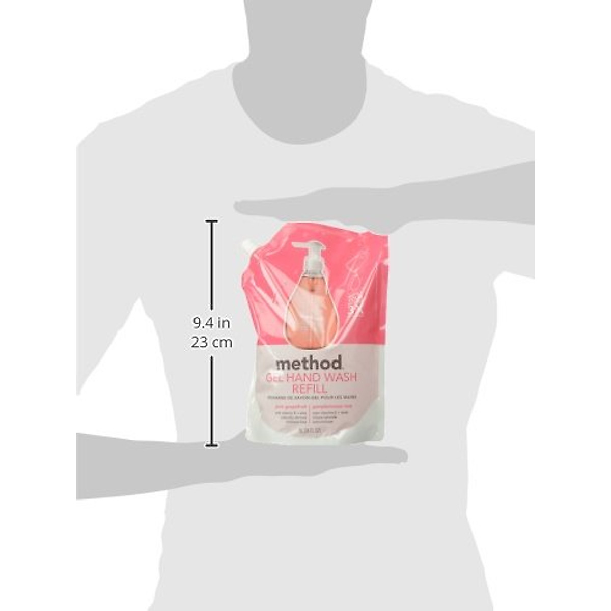 Method Gel Hand Soap Refill, Pink Grapefruit, Biodegradable Formula, 34 Fl Oz (Pack of 1)