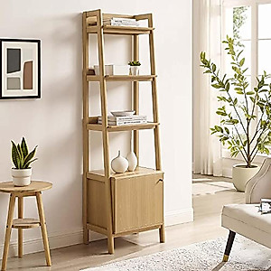 Modway 21" Bookshelf Display Case in Oak