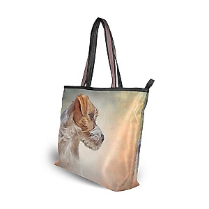My Daily Women Tote Shoulder Bag Jack Russell Terrier Dog Handbag Large