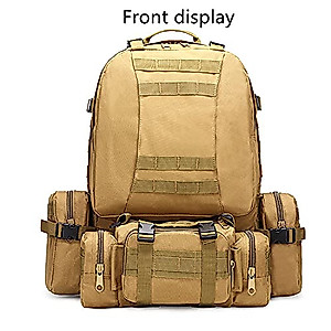 DTKJ 50L Tactical Backpack,Molle Backpack,4 in 1 Military Bag,Outdoor Sport Hiking Climbing Army Backpack Camping Bags