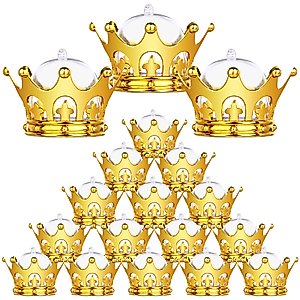18 Pcs Gold Fillable Crown with Dome Mini Plastic Crown Decoration Candy Gift Boxes Fillable Decorative Crown Party Favor Box Crown Candy Containers for Baby Shower Birthday Wedding Party Supplies