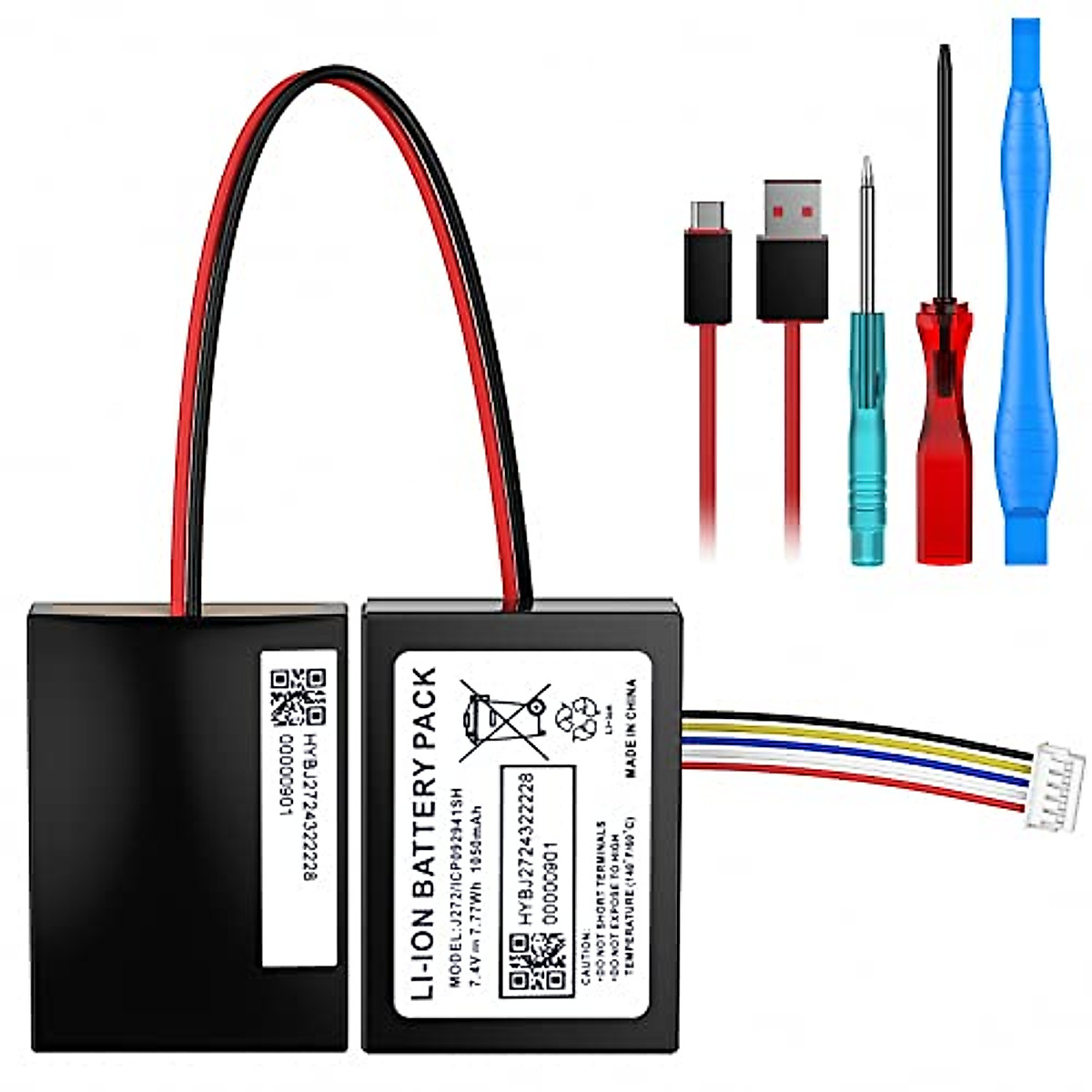 Battery for Beats Pill 2.0 Speaker Kratax 1050mAh Li-ion 7.4 V Replacement Battery for Beats Pill 2.0 J272/ICP092941SH Wireless Portable Bluetooth Speaker