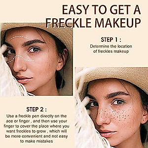 Freckles Pen, 2 Color Natural Freckles Makeup Pens Waterproof Long-Lasting Quick-Dry Pen, Natural Like-real Makeup, Easy Makeup Tool For a Natural Sun-kissed Makeup, Light Brown&Natrual Coffee