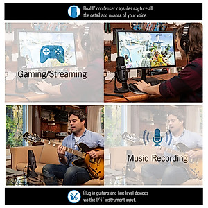 Samson G-Track Pro USB 24-bit Studio Condenser Mic with Audio Interface Bundle Professional Stereo Headphones + Pop Filter + Cloth (4 Items)