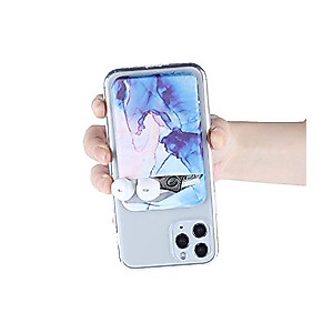 2Pack Adhesive Phone Pocket,Cell Phone Stick On Card Wallet Sleeve,Credit Cards/ID Card Holder(Double Secure) with Sticker for Back of iPhone,Android and All Smartphones (Watercolor Marble Blue)
