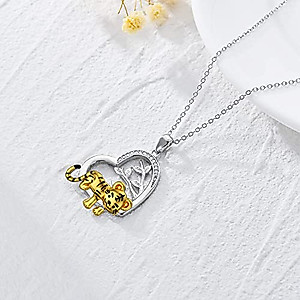 LONAGO Tiger Necklace 925 Sterling Silver Tree of Life with Cute Tiger Pendant Necklace Jewelry for Women