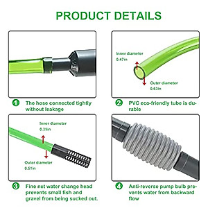 boxtech Fish Tank Water Change, Aquarium Vacuum Siphon Water Changer Pump Sand Cleaner for Aquarium Water Filter