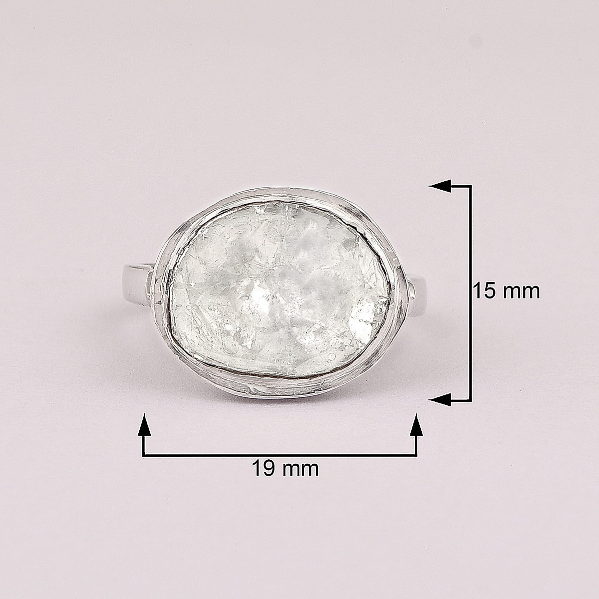 1.50 CTW Natural Diamond Polki Solitaire Ring 925 Sterling Silver Platinum Plated Slice Diamond Jewelry