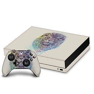 Head Case Designs Officially Licensed Rachel Caldwell Lion Art Mix Vinyl Sticker Gaming Skin Decal Cover Compatible With Xbox One X Console and Controller Bundle