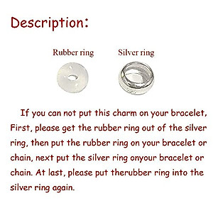 ARTCHARM .Sold 925 Sterling Silver Rubber Charm Stopper Spacer Bead for Charm Bracelets