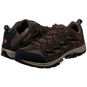 Columbia Mens Crestwood Hiking Shoe, Camo Brown/Heatwave, 12 Wide US