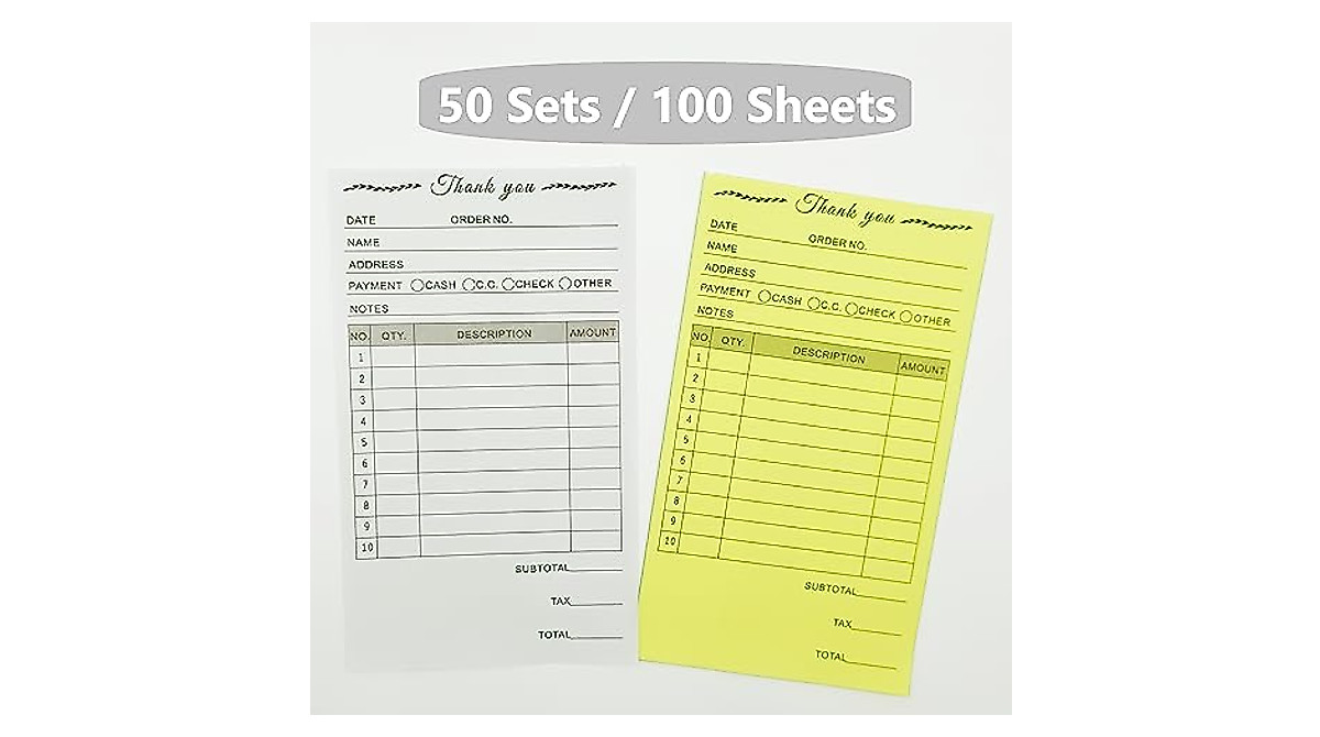 Thank You Receipt Book for Small Businesses - 50 Sets