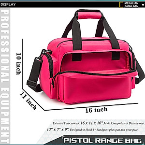MERALIAN Range Bag - Tactical Gun Bag for Handguns, Pistols and Ammo. Padded Shooting Duffle Bag for Hunting. (Pink)