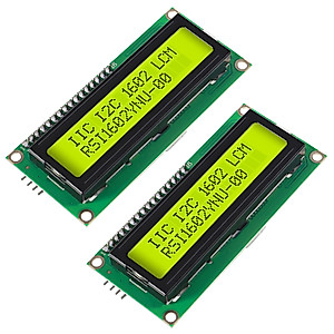 DORHEA 2PCS 1602 16x2 LCD Module Shield Yellow-Green Backlight with IIC I2C Driver Serial Interface and LCD Module Display