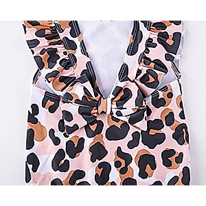 Mud Pie baby girls LEOPARD SWIMSUIT AND HEADBAND, Pink, 12-18 Months US