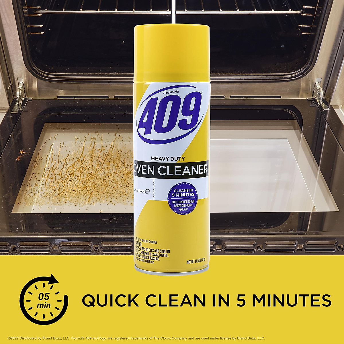 409 Heavy Duty Spray-On Oven Cleaner, Cuts Through Grease & Grime on Contact, A Powerful Clean You Can Trust, Lemon Scent, 14.5 Oz | Grill Cleaner, Stove Top Cleaner