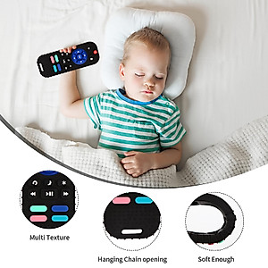 Hooku 2 Pack Silicone Teething Toys for Babies 0-6 Months, Teethers for Babies 6-12 Months, Remote Teether for Baby, Sensory Toys for Babies, Baby Chew Toys