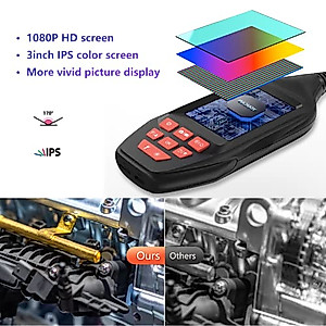 Daxiongmao Inspection Endoscope Camera with Light - 1080P HD Drain Camera IP67 Waterproof Borescope Can Take Pictures,16.4ft Semi-Rigid Cord Endoscope Camera(3")