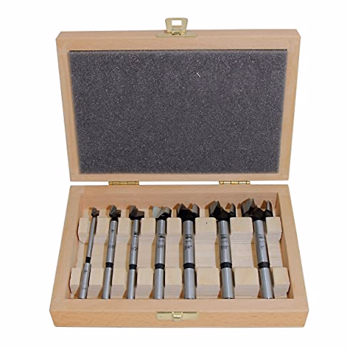 Fisch FSA-197058 1/4-Inch-1-Inch Diameter Wave Cutter Forstner Bit In Wooden Box, 7-Piece