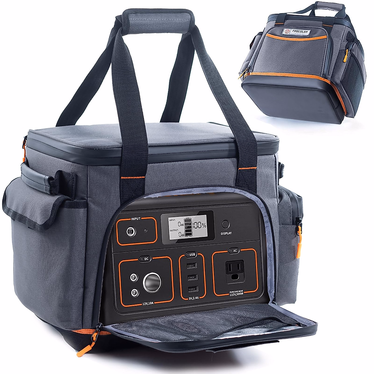 FRECOLSH Travel Carrying Case Compatible with Jackery Explorer 1500, Portable Power Station Storage Case with Water- proof Bottom and Pocket for Jackery Accessories Solar Generator, Storage Bag Only