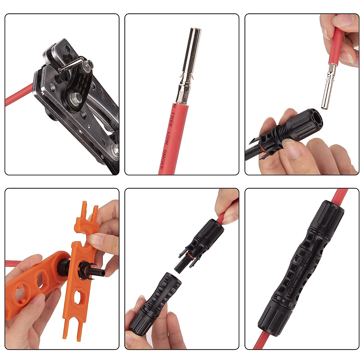 Geosiry 2 Pair Solar Connector Tool, Solar Panel Connector Assembly Tool for Solar Connectors, Solar Cables (2 Pairs Wrenches)