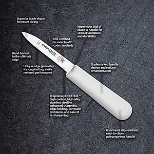 Dexter-Russell 3 pack of 3¼Paring Knives, S104-3PCP, SANI-SAFE Series, Silver, White