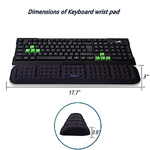 BRILA Upgraded Ergonomic Keyboard and Mouse Wrist Rest Support Cushion Pad Set - Comfy Soft Memory Foam Gel Padding & Non-Slip Palm/Hand/Wrist Pain Relief Rest Pad for Office Work, PC Gaming, Laptop