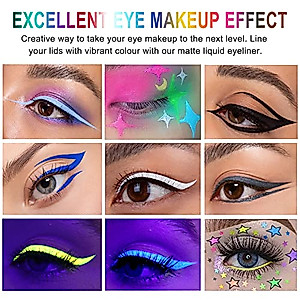 Liquid Eyeliner, Matte Colored Eyeliners, Blue Eyeliner, White Black Red Brown Green Purple Waterproof High-pigmented Colorful Eyeliners Eye Makeup, 1PC Deep- Blue